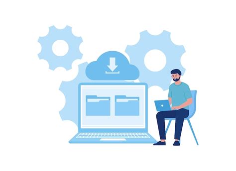Premium Vector Men Are Inputting Data Trending Concept Flat Illustration