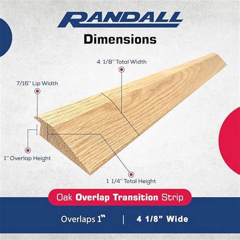 Oak 1 Overlap Edge Floor Transition 4 18 Wide 4 Ft Long