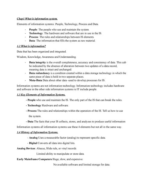 Information System Na Chap1 What Is Information System Elements Of Information Systems