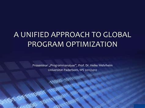 PPT A UNIFIED APPROACH TO GLOBAL PROGRAM OPTIMIZATION PowerPoint Presentation ID