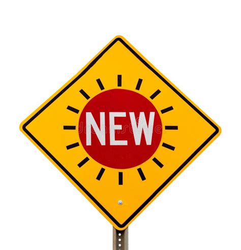 Word New Traffic Sign Yellow Diamond Stock Image Image Of Yellow