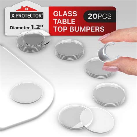 20 Pcs 1 2 Non Adhesive Glass Table Top Bumpers By X Protector