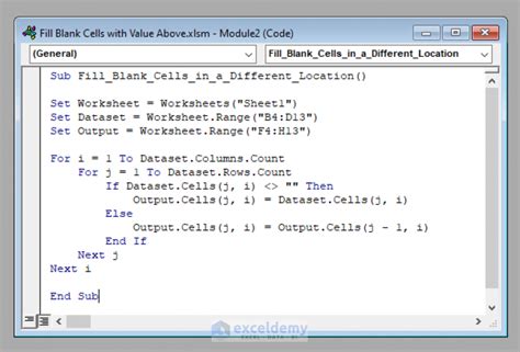 How To Fill Blank Cells With Value Above In Excel Using Formula