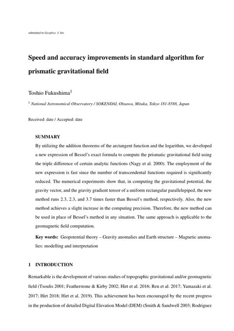 Pdf Speed And Accuracy Improvements In Standard Algorithm For