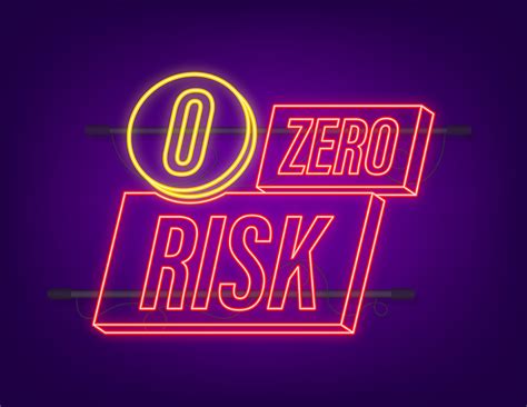 Zero Risk In Neon Style On White Background 3d Vector Illustration