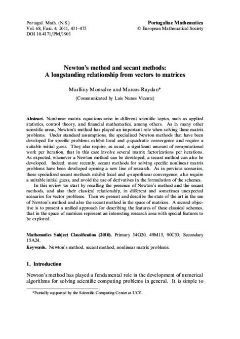 pdf newton s method and secant methods a longstanding relationship
