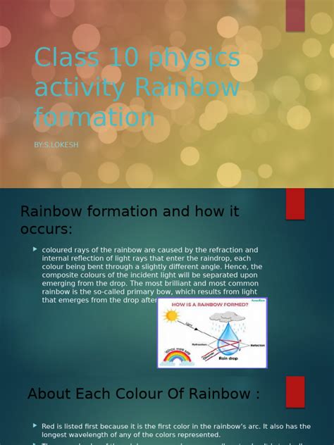 Class 10 Physics Activity Rainbow Formation Pdf Class 10 Physics Activity Rainbow Formation Pdf