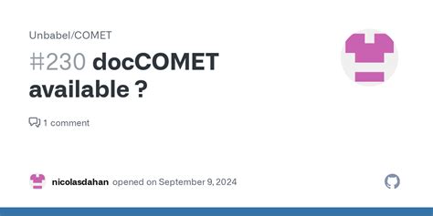 doccomet available · issue 230 · unbabel comet · github