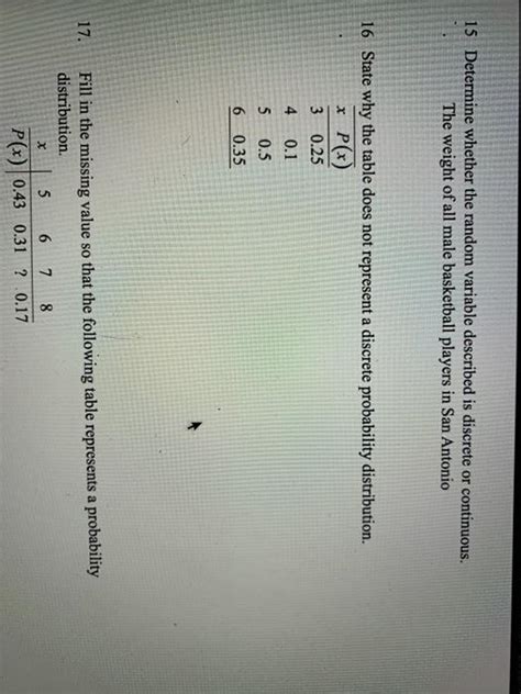 Solved 15 Determine Whether The Random Variable Described Is