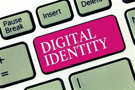 Text Sign Showing Digital Identity Conceptual Photo Information On Entity Used By Computer To