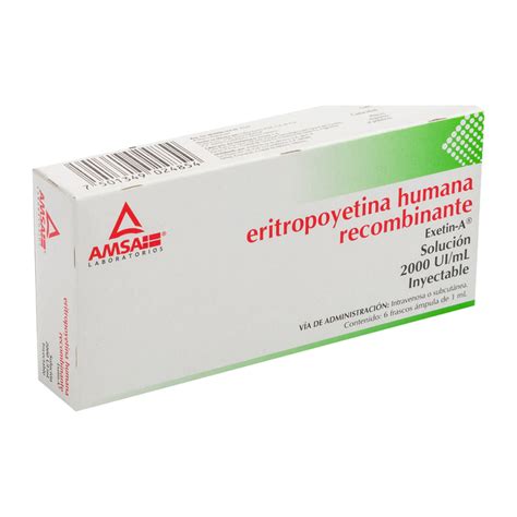Eritropoyetina Humana Recombinante 2000 Ui1 Ml Caja C6 Frasco Ampula