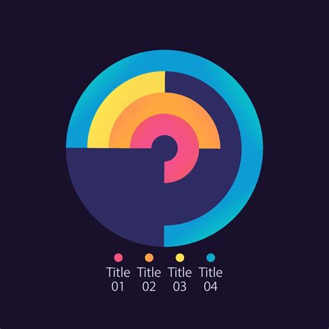 radial bar infographic chart design template for dark theme four grid
