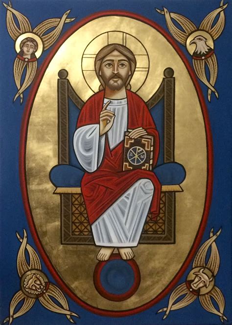 Pantocrator Coptic Icon Gesù Cristo Immagini Icone