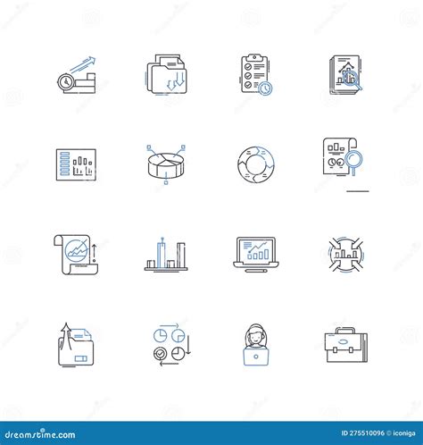 Documentation Line Icons Collection Recordkeeping Compilation Archiving Tracking Cataloging