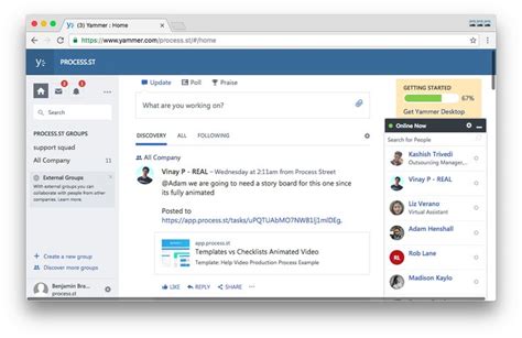 Yammer Business Process Management Business Process Collaboration
