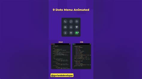 Dot Menu Animation Css Html Css Javascript Ytshorts Shorts