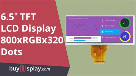 6 5 Color Bar TFT LCD IoT Display 800x320 Pixels W OPTL Touch Sceen