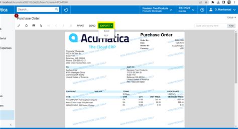 Want To Get Xml Export From Purchase Order Report Community