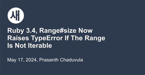 saeloun on linkedin ruby 3 4 range size now raises typeerror if the