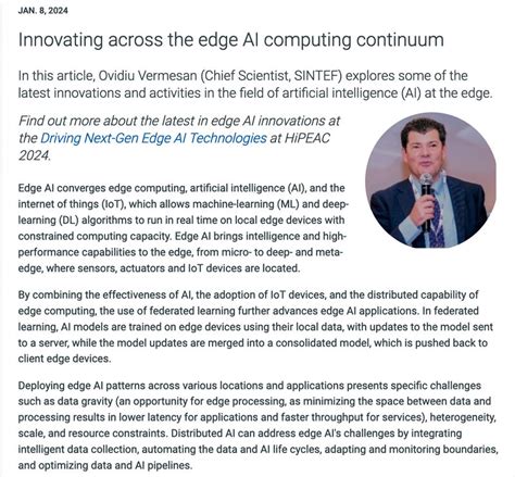 hipeac on linkedin innovating across the edge ai computing continuum
