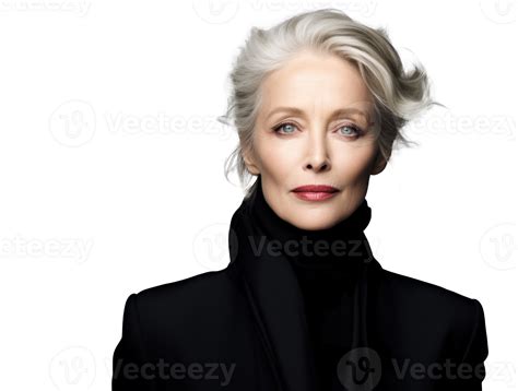 Ai Generated Elegant Attractive Older Woman On Transparent Background Png