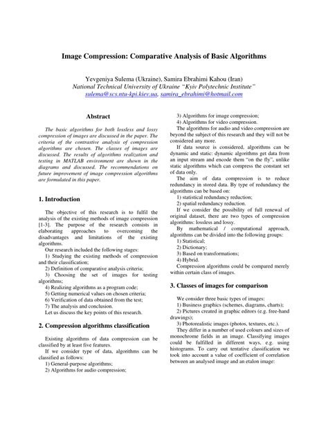 pdf image compression comparative analysis of basic algorithms