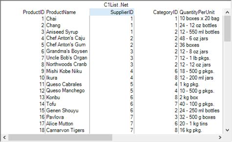 Quick Start ComponentOne List For WinForms