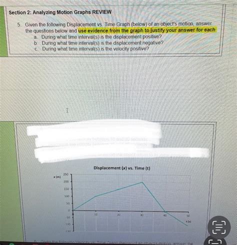 Solved Section Analyzing Motion Graphs REVIEW Given Chegg