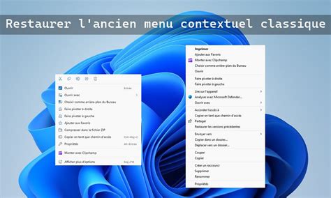 restaurer l ancien menu contextuel classique windows 11 info24android