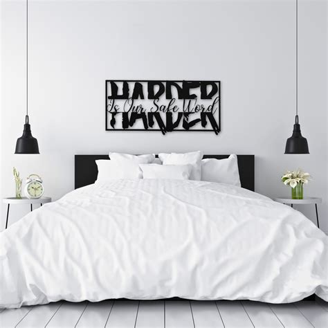 Naughty Sign Sex Room Sign Metal HARDER Is Our Safe Word Above Bed Decor Spouse Gift Naughty