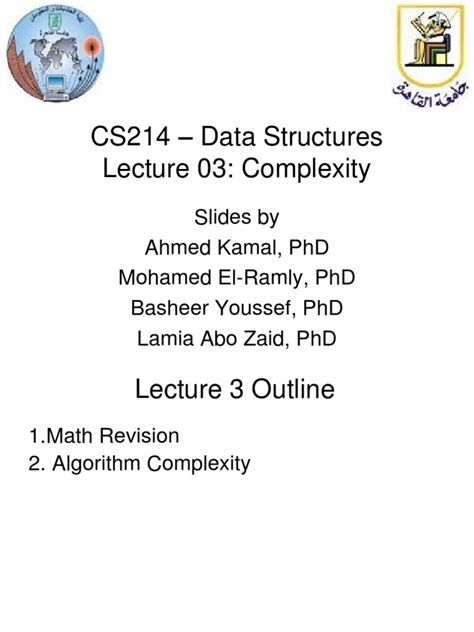 Cs214 Lec 3 4 Complexity Pdf Computational Complexity Theory Time