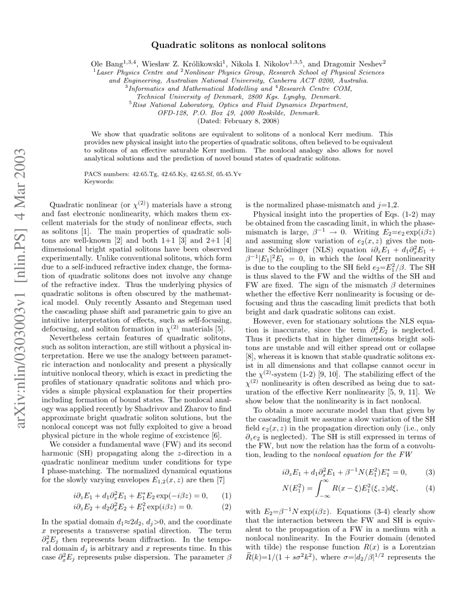 Pdf Quadratic Solitons As Nonlocal Solitons