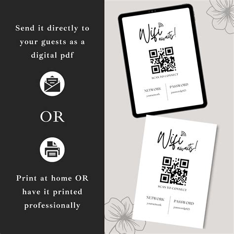 Wifi Password Sign QR Code Sign Airbnb Wifi Sign Template Printable Wifi Sign Airbnb Signs