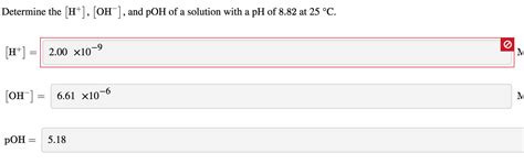 Solved Determine The H OH And POH Of A Solution With Chegg Com