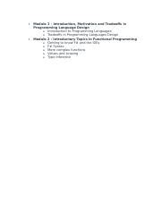 Introduction To Programming Languages Tradeoffs F Syntax And Course Hero
