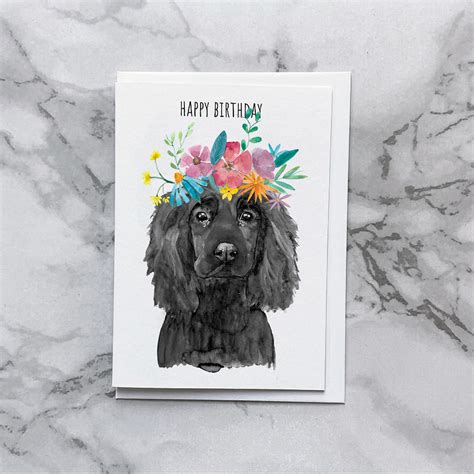 Black Cocker Spaniel Birthday Card Pippa And Paper