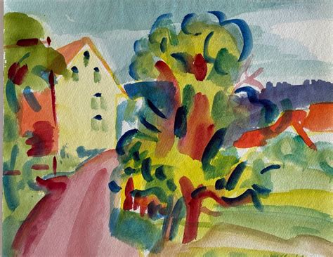 Hans Wullschleger 1913 1987 Aquarell Expressiv 1966 Gebraucht In
