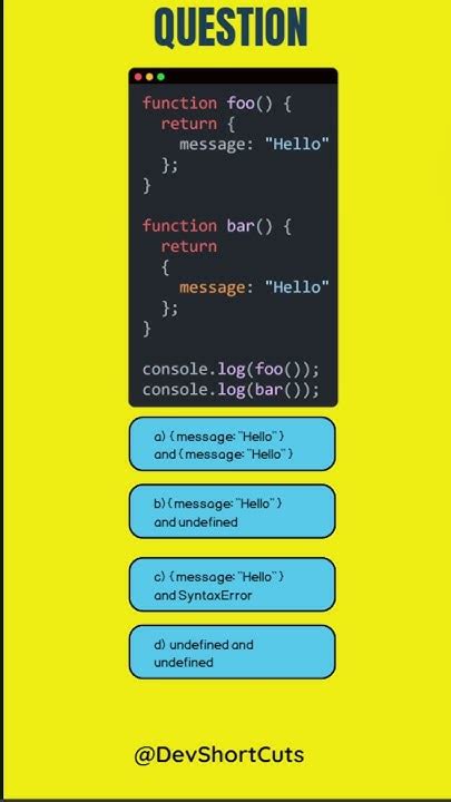 Quiz 6 Javascript Automatic Semicolon Insertion Asi Explained Why