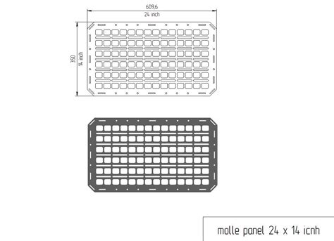 Custom Molle Panel Design Car Storage Dxf Files 24x14 Inches