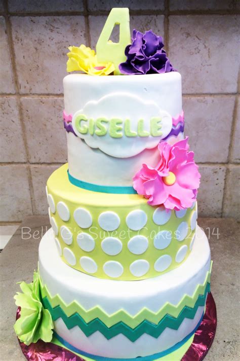 Celebration Of Colors Cake With Number Four