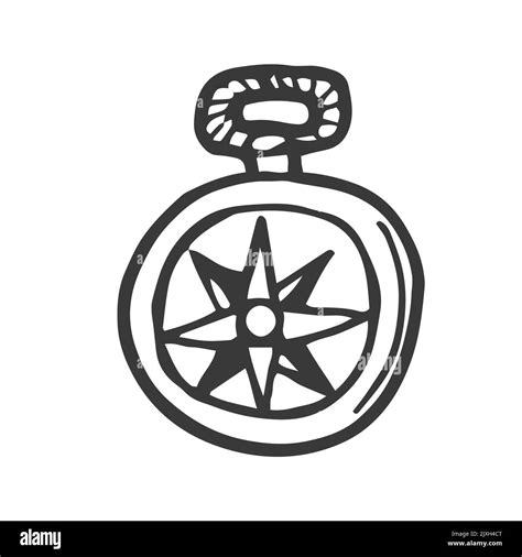 compass in doodle style isolated on white background hand drawn vector