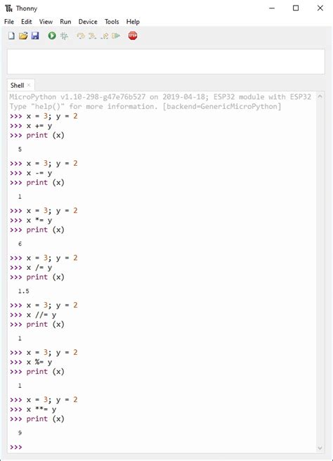 micropython esp32 conceptos bÁsicos de python operadores de