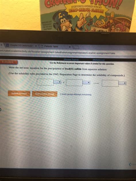 Solved Write The Net Ionic Equation For The Precipitation Of