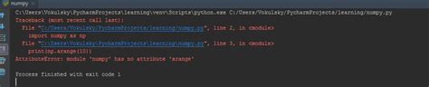 Python PyCharm AttributeError Module Numpy Has No Attribute Arange Stack Overflow