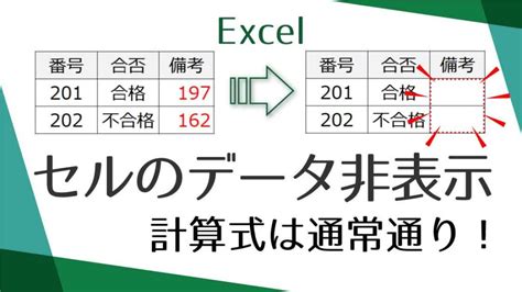 セルのデータを非表示にする表示形式の設定【excel】
