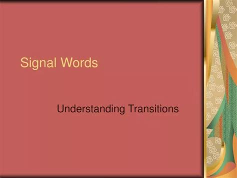 PPT Signal Words PowerPoint Presentation Free Download ID 624167