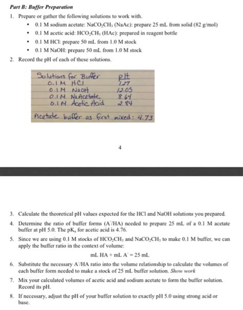 Solved Part B Buffer Preparation Prepare Or Gather The Chegg Com