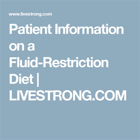 Fluid Restriction Education Handout Pdf