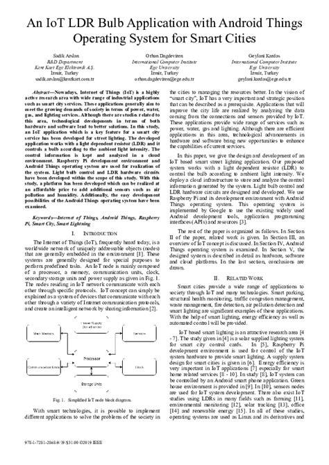 Pdf An Iot Ldr Bulb Application With Android Things Operating System For Smart Cities