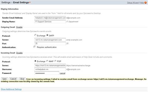 Helpdesk How To Configuring Email Settings Spiceworks Support Spiceworks Community